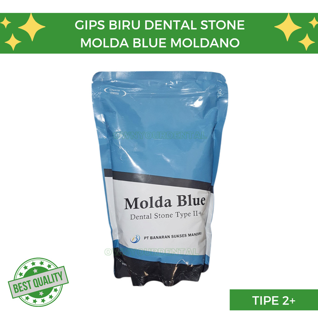 Jual Gips Dental Stone Biru Moldano Tipe II (2+) Molda Blue Bahan Cetak ...