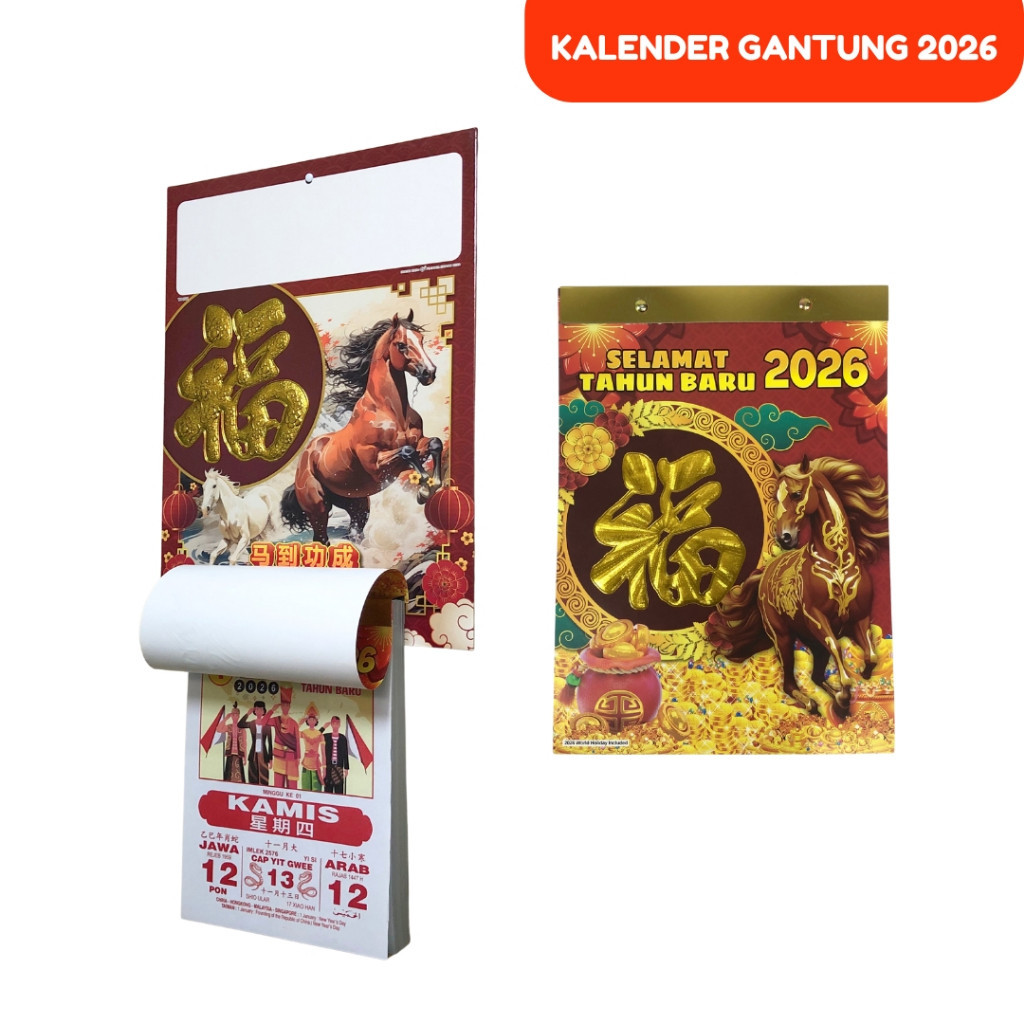 Jual Tatakan Papan Sedang dan Besar Kalender Harian Tahun 2026 #9901 ...
