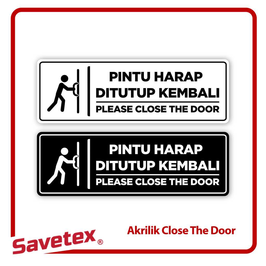 Jual Close The Door Sign / 30 x 10 cm / Akrilik Pintu Tutup Kembali ...
