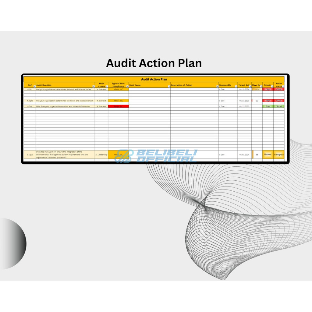 Jual Internal Audit Excel Template Siap Edit | Ultimate ISO 14001 ...