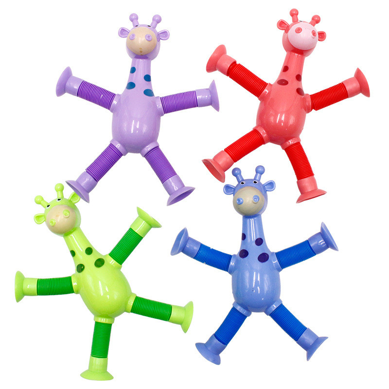 Jual Giraffe Pop Tube Sensory Toys,Telescopic Suction Cup Giraffe Toy ...