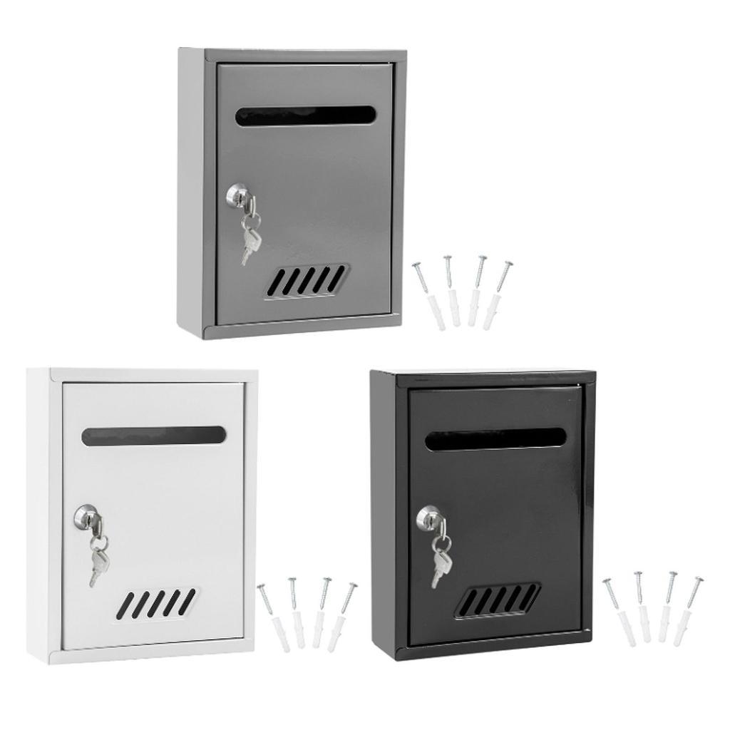 Jual Wall Mount Mailbox Security Drop Box Letter Box with 2 Keys ...