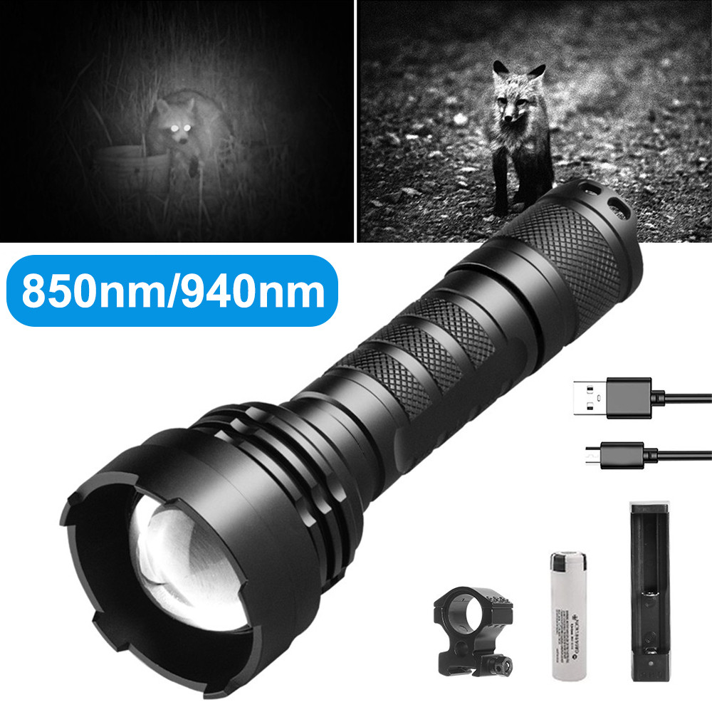 Jual 850/940nm Tactical Infrared Flashlight Weapon Gun Light Zoomable ...