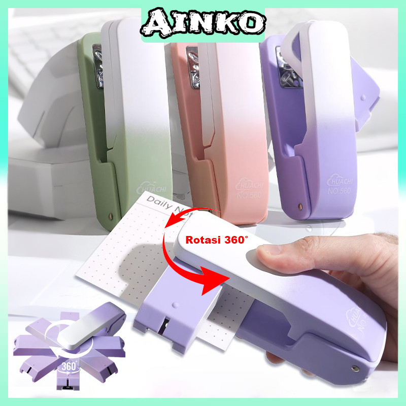 Jual Bisa Diputar 360 Derajat Rotating Stapler Stapler Tiga Warna ...