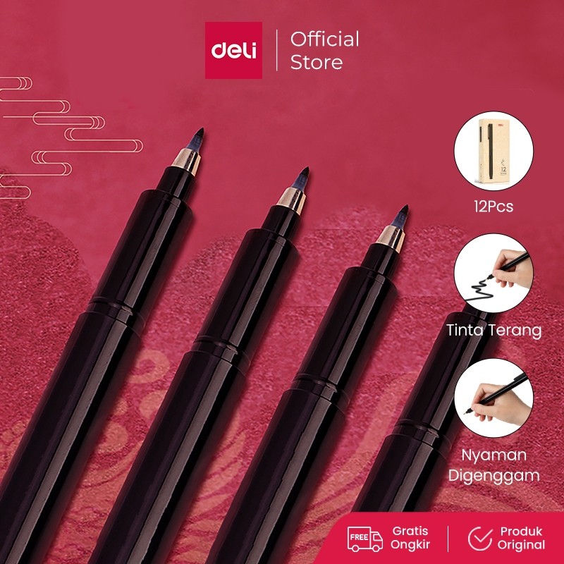 Jual Deli Calligraphy Pen / Pulpen Pena Kaligrafi Brush Pen Tebal dan ...