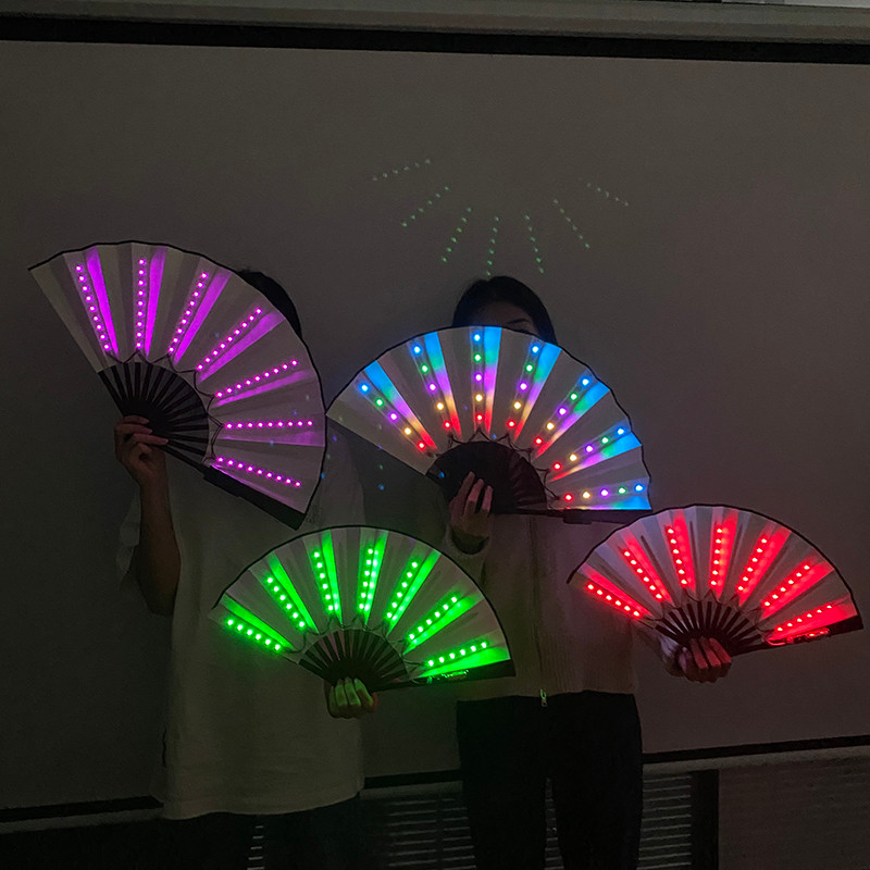 Jual Glow Folding Led Fan Dancing Light Up Fan Stage Performence Props ...