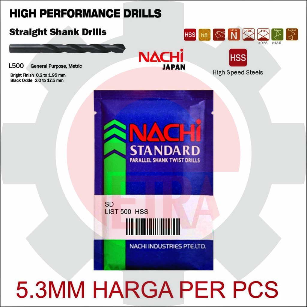 Jual MATA BOR BESI NACHI 5.3 MM / MATABOR BESI NACHI 5,3MM ORIGINAL ...