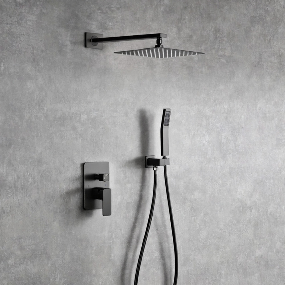 Jual Hidden Shower System Set 3 Function Rainfall Brass Mixer Gunmetal ...