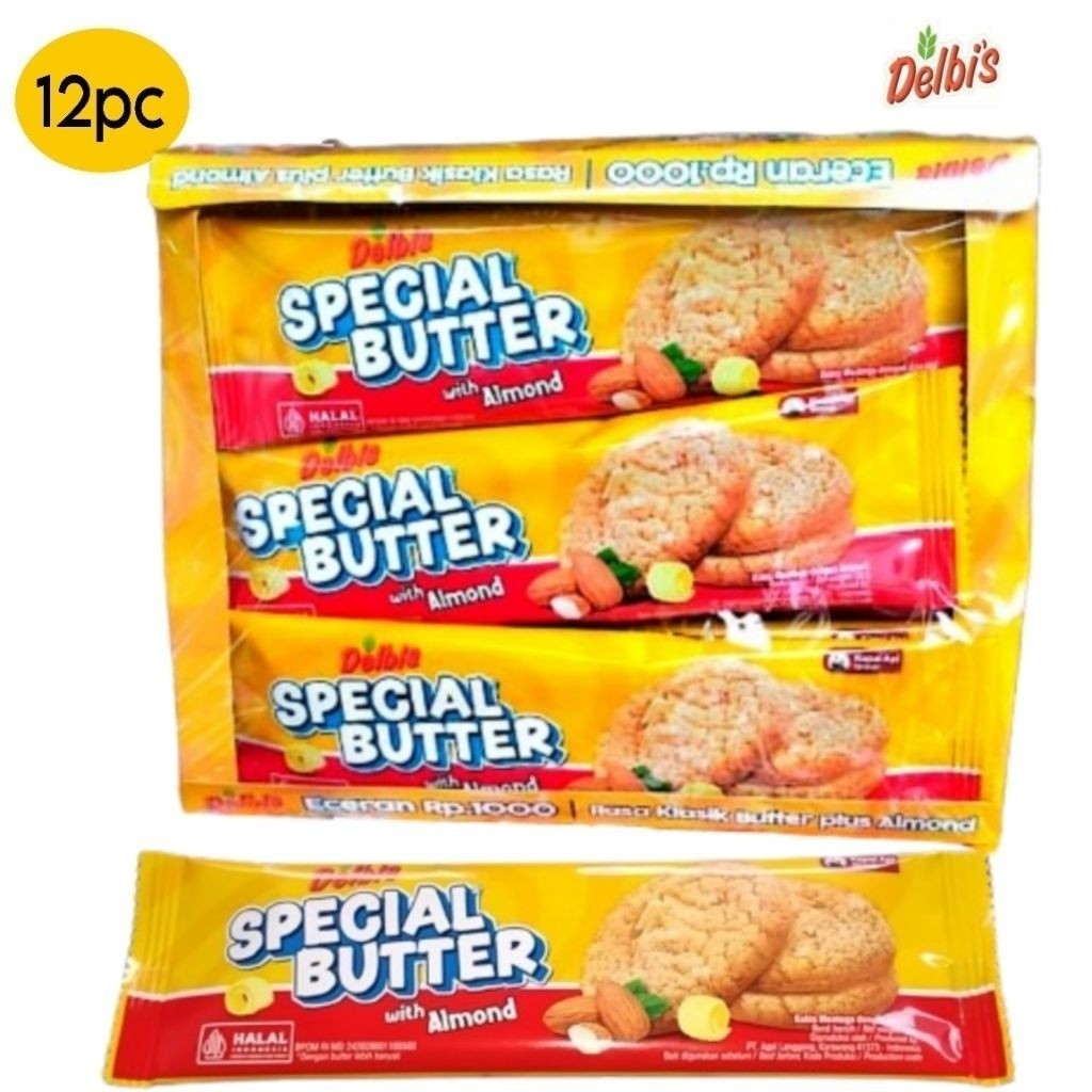 Jual Delbis Special Butter 1 Pack Isi 12 Almond Kukis Mentega Enak dan ...