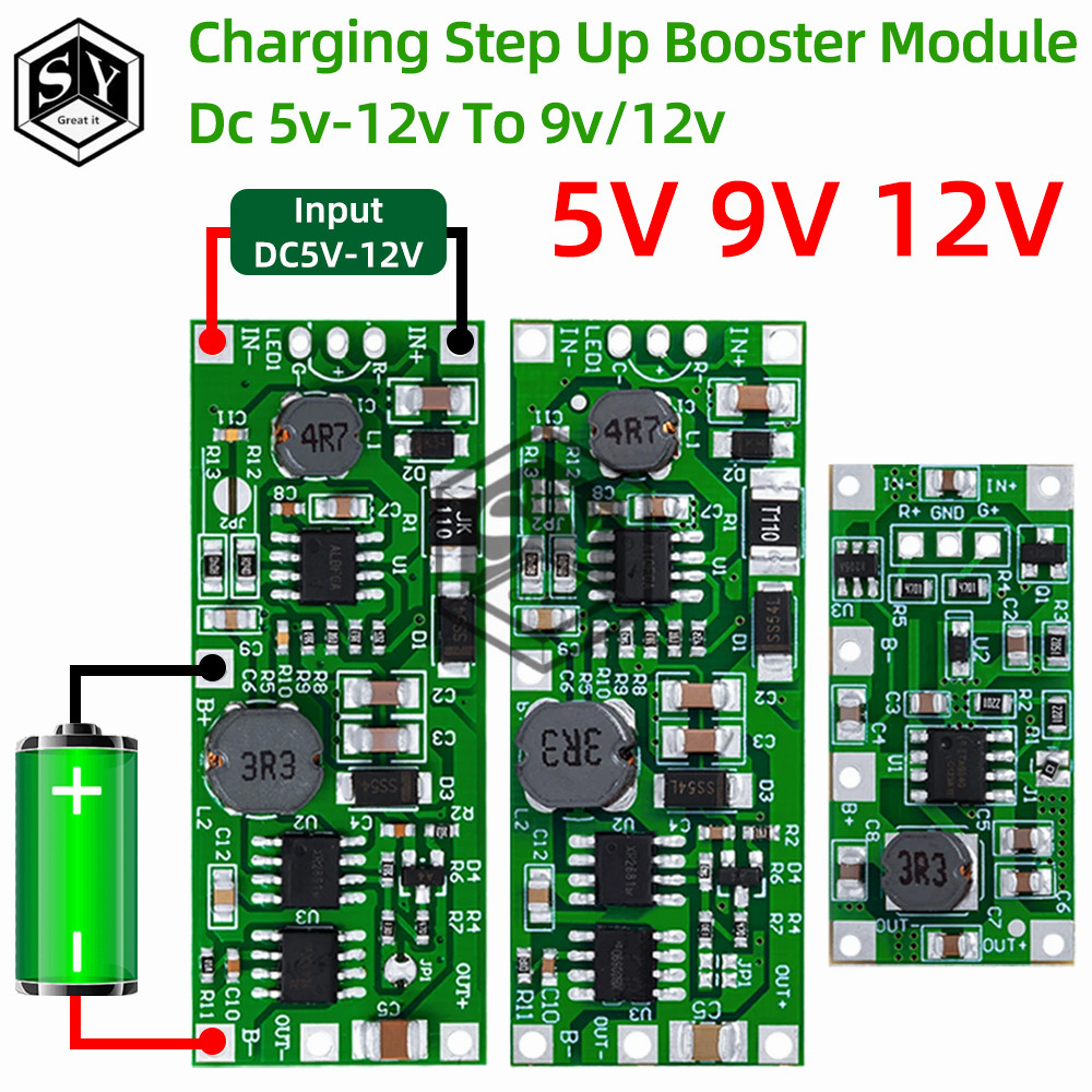 Jual arging Step Up Booster Module Dc 5v-12v To 9v/12v For 18650 ...