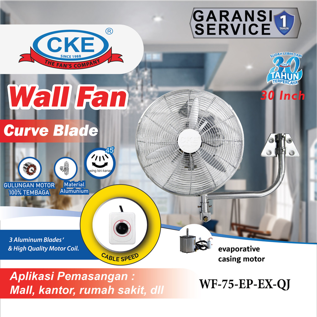 Jual CKE Wall Fan WF-75-EP-EX-QJ 30 Inch Kipas Angin Dinding Tembok ...