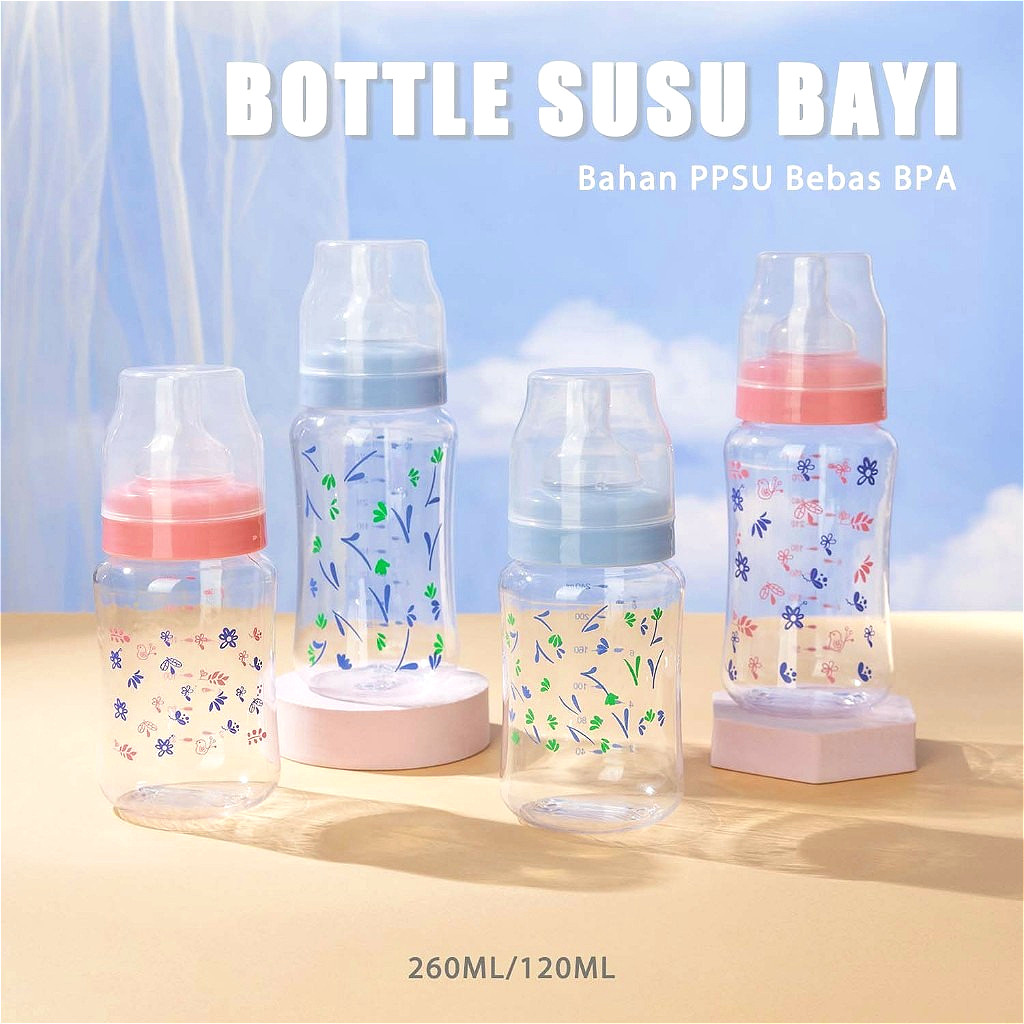 Jual Botol Bayi Ukuran 5CM Wide Neck Anti-kolik Termasuk Dot Bahan PPSU ...