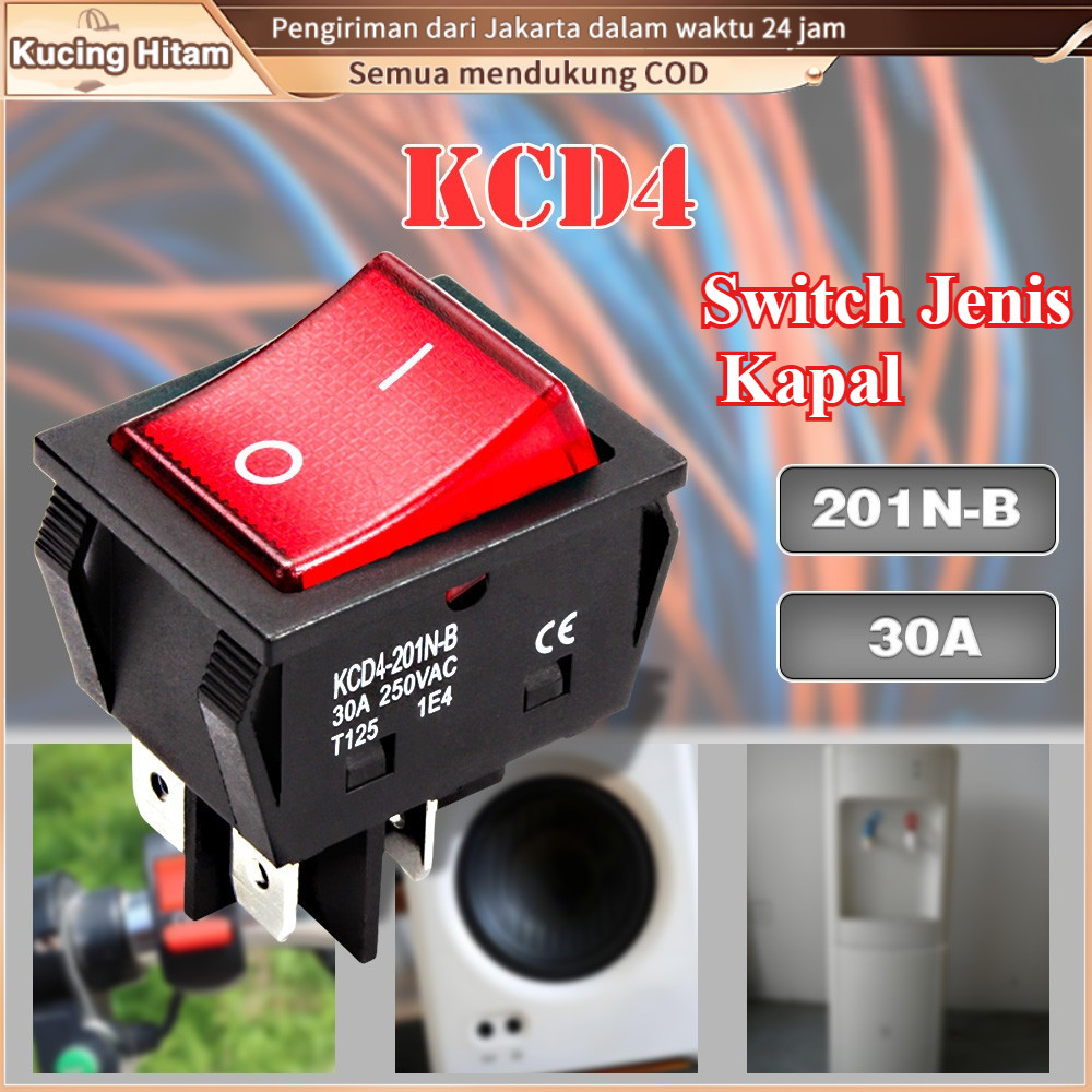 Jual Saklar On Off 30A 4 Pin dengan Lampu Indikator - 250V Merah ...
