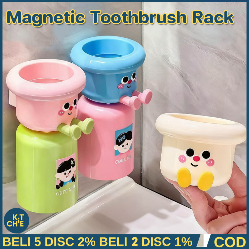 Jual KC Magnetic Toothbrush Rack Penyimpanan Cangkir Obat Kumur Kamar ...