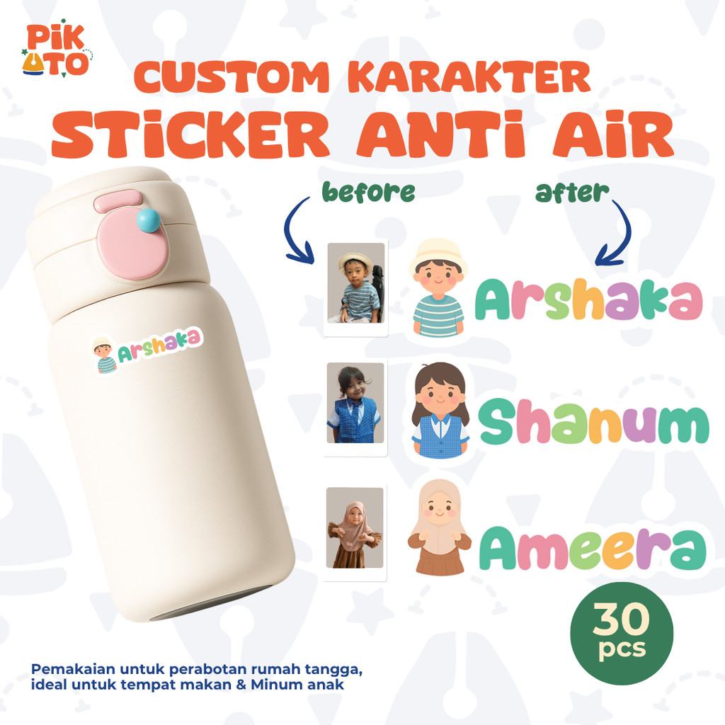 Jual PIKATO Sticker UV DTF Free Custom 30pcs Tahan Air Piring Sendok ...