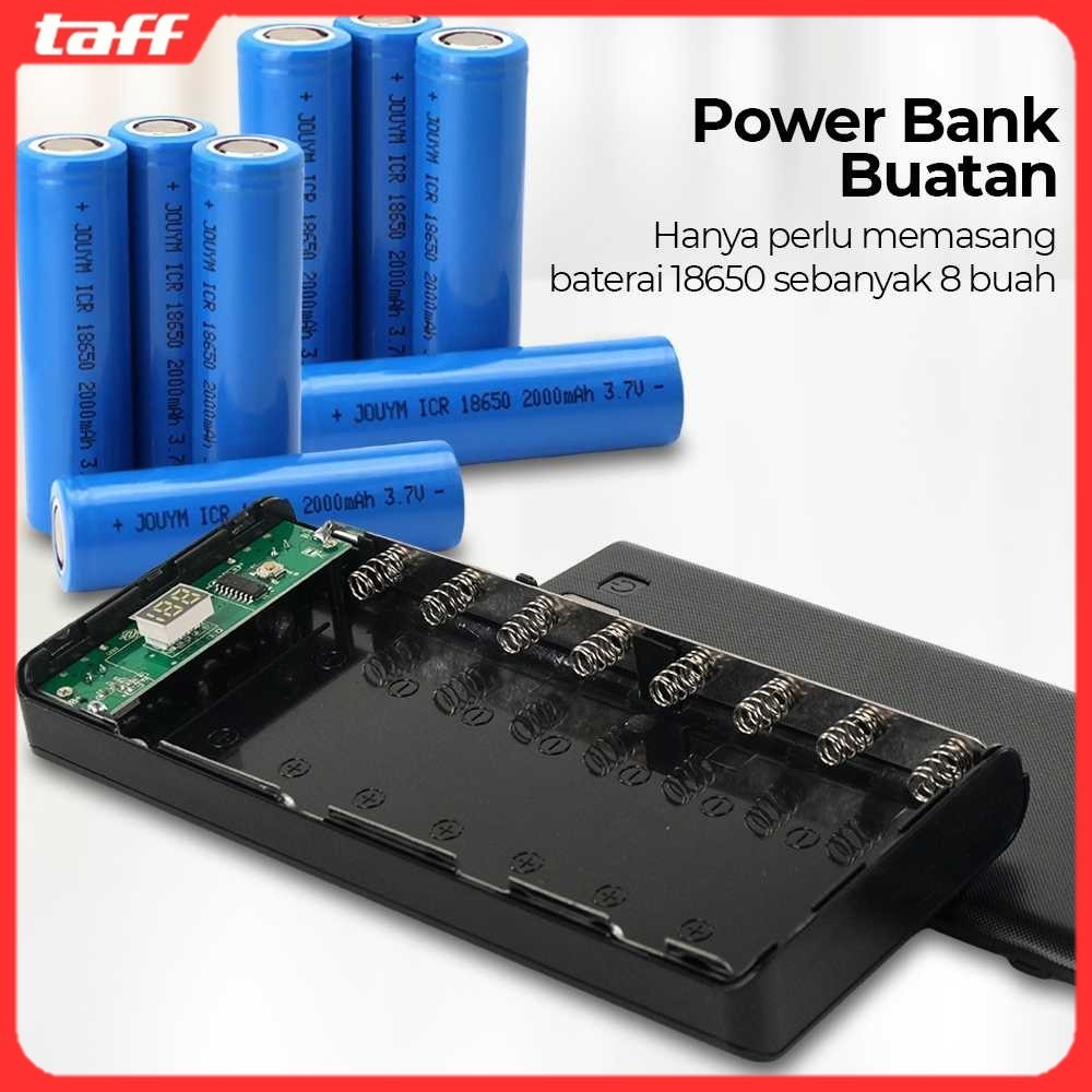 Jual Taffware Power Bank DIY Case LCD Display Dual USB Port 8 PCS 18650 ...