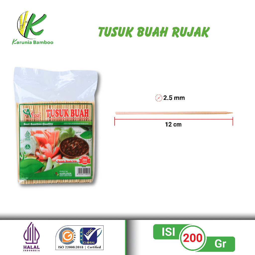 Jual Tusuk Buah Rujak/ Tusuk Buah Bambu/ Tusuk Buah Potong/ Tusuk ...