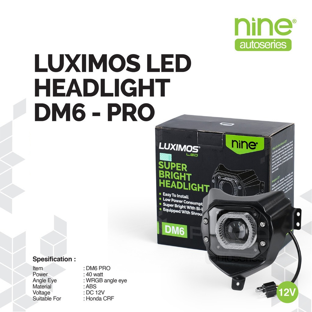 Jual LUXIMOS Lampu Utama Biled Honda CRF 40W H4 Shroud WRGB Devil Eye ...