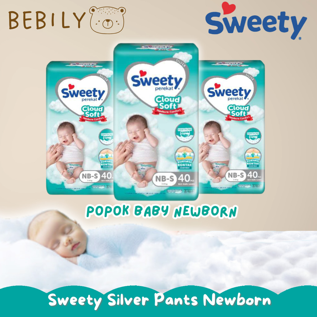 Jual Sweety Silver Popok Bayi Baru Lahir Newborn NBS 40 Popok Perekat ...
