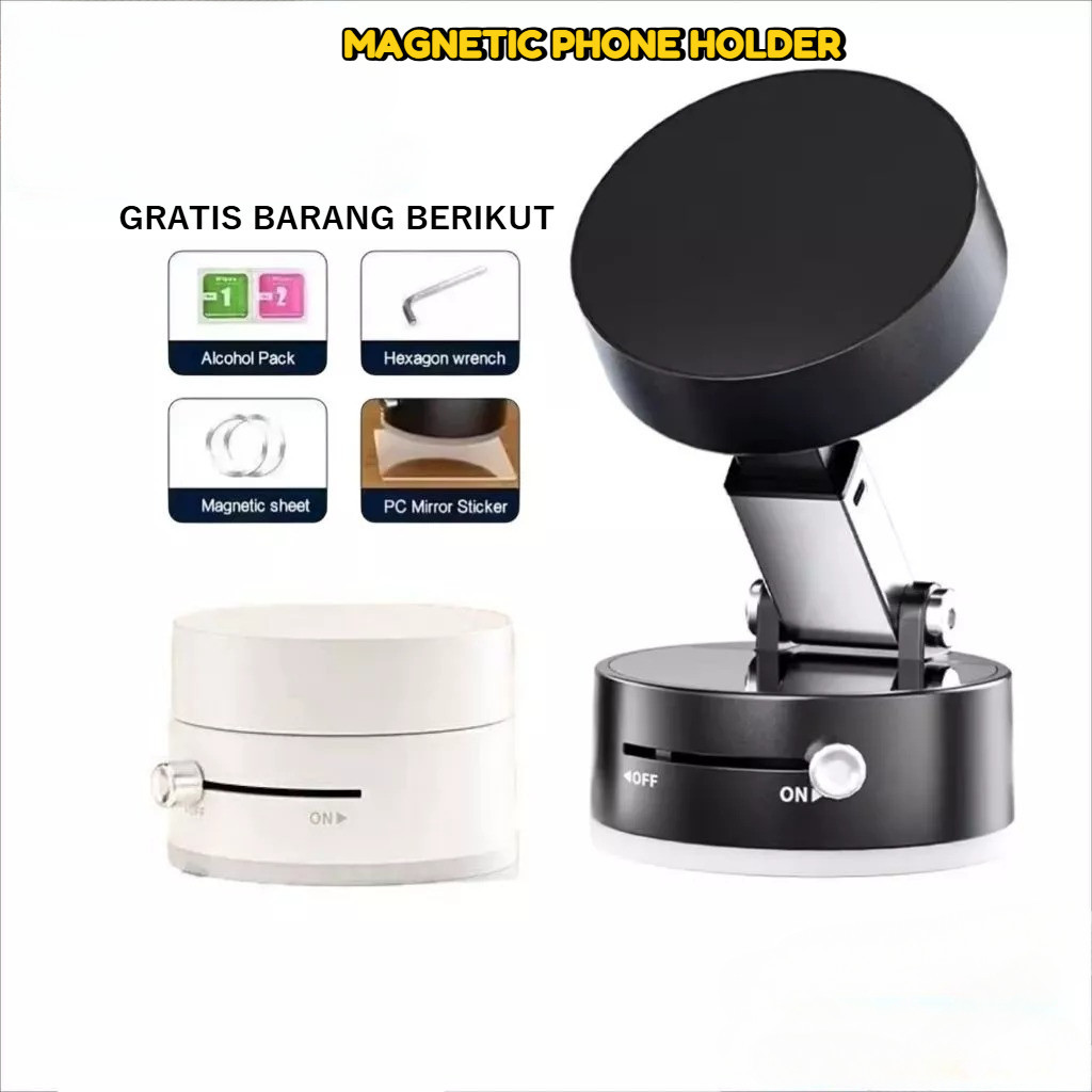 Jual Magnetic Phone Holder Vacuum Magnet Stand HP Mobil Desk TEMPEL 1 ...