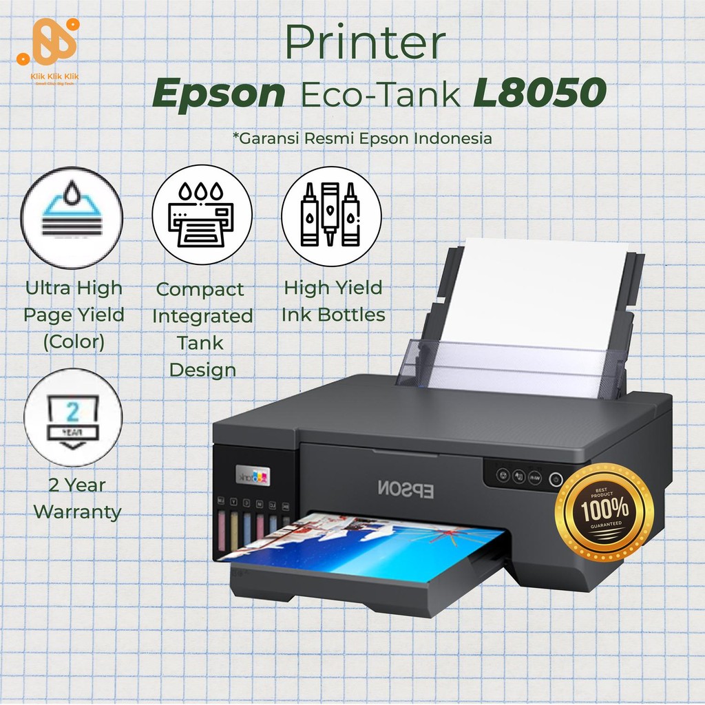 Jual Epson L8050 Ink Tank Printer Wireless Cetak Foto A4 Borderless ...