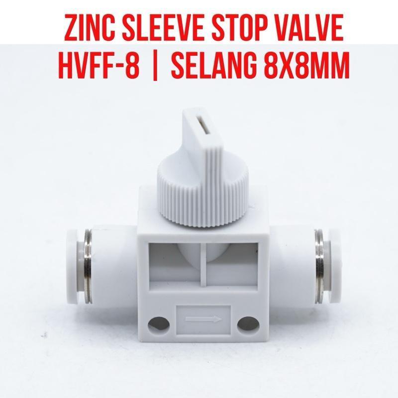 Jual HVFF-8 HVFF 8 mm Sambungan Konektor Pneumatik Stop Valve Keran ...