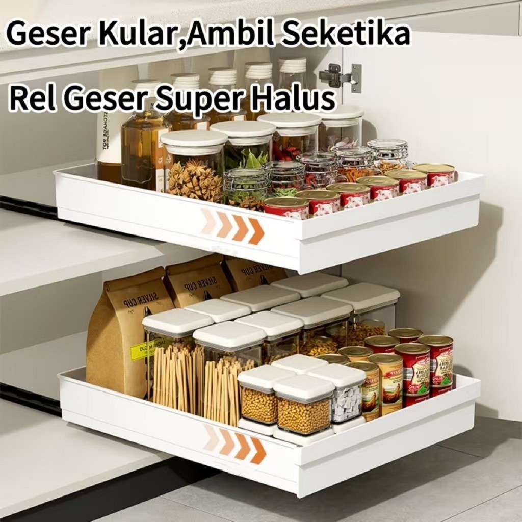 Jual TOKOAKSA 99KHOME Laci Tarik Geser Dapur Kabinet Rel Geser ...