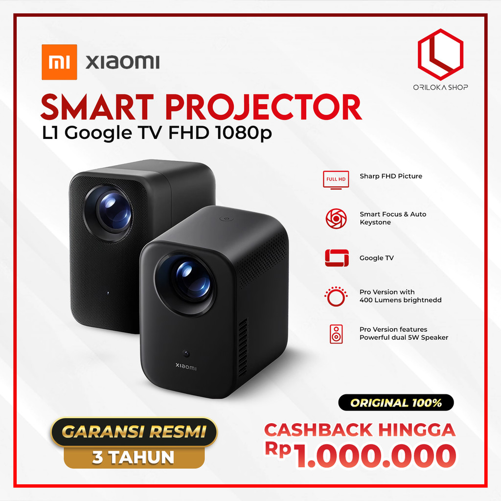 Jual Xiaomi Smart Projector L1 Google TV FHD1080p|Smart Focus & Auto ...