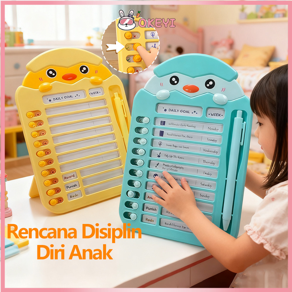 Jual OKEYI Papan checklist Chores Papan Jadwal Belajar Multifungsi ...
