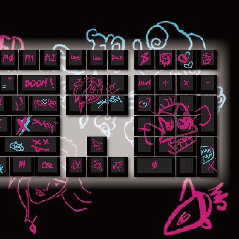 Jual 123Keys JINX Keycap Cherry Graffiti LOL Game Character Mechanical ...