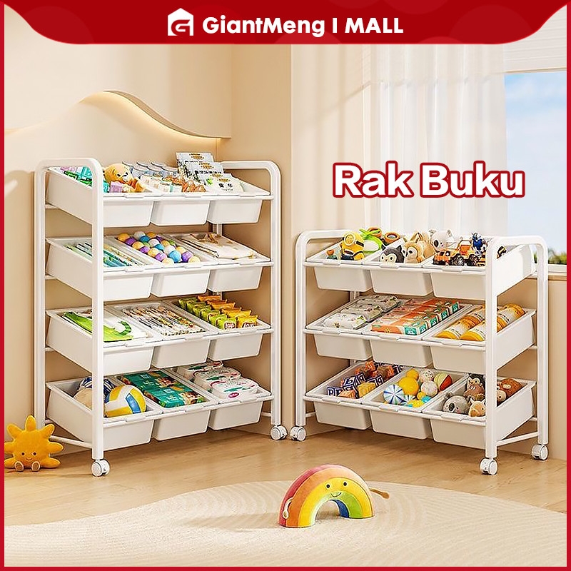 Jual GiantMeng - Rak Mainan Anak Roda Rak Susun Plastik Kabinet Buku ...