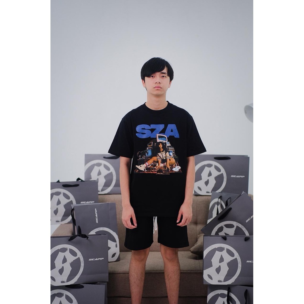 Jual SCAPP | SZA SATURN BLACK | HEAVY WEIGHT OVERSIZE | Shopee Indonesia