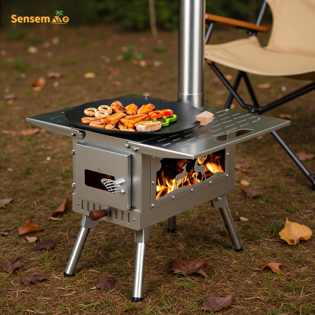 Jual Portable Fog Wood Stove & Pellet Burner Combo, Camping Fire Pit ...