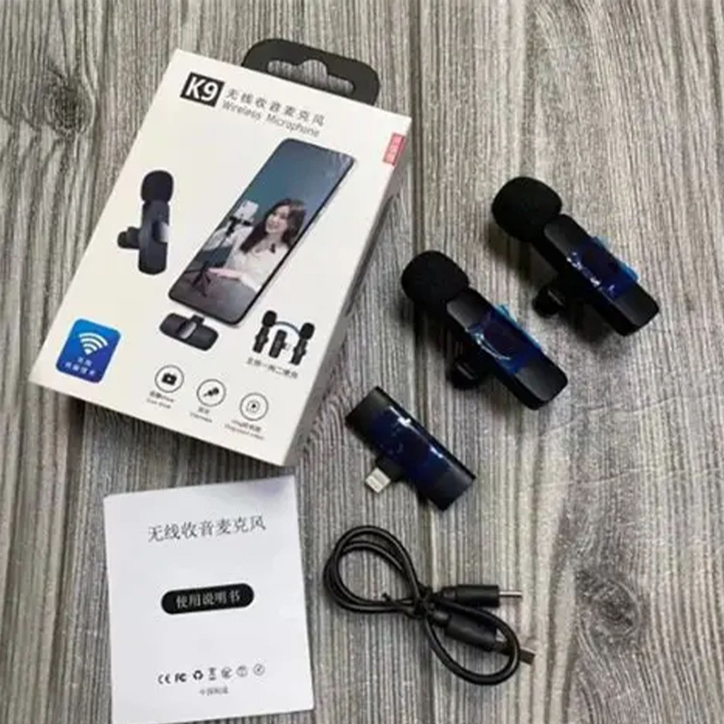 Jual Wireless Clip-on Microphone K9 Mini Mic Premium untuk Smartphone ...