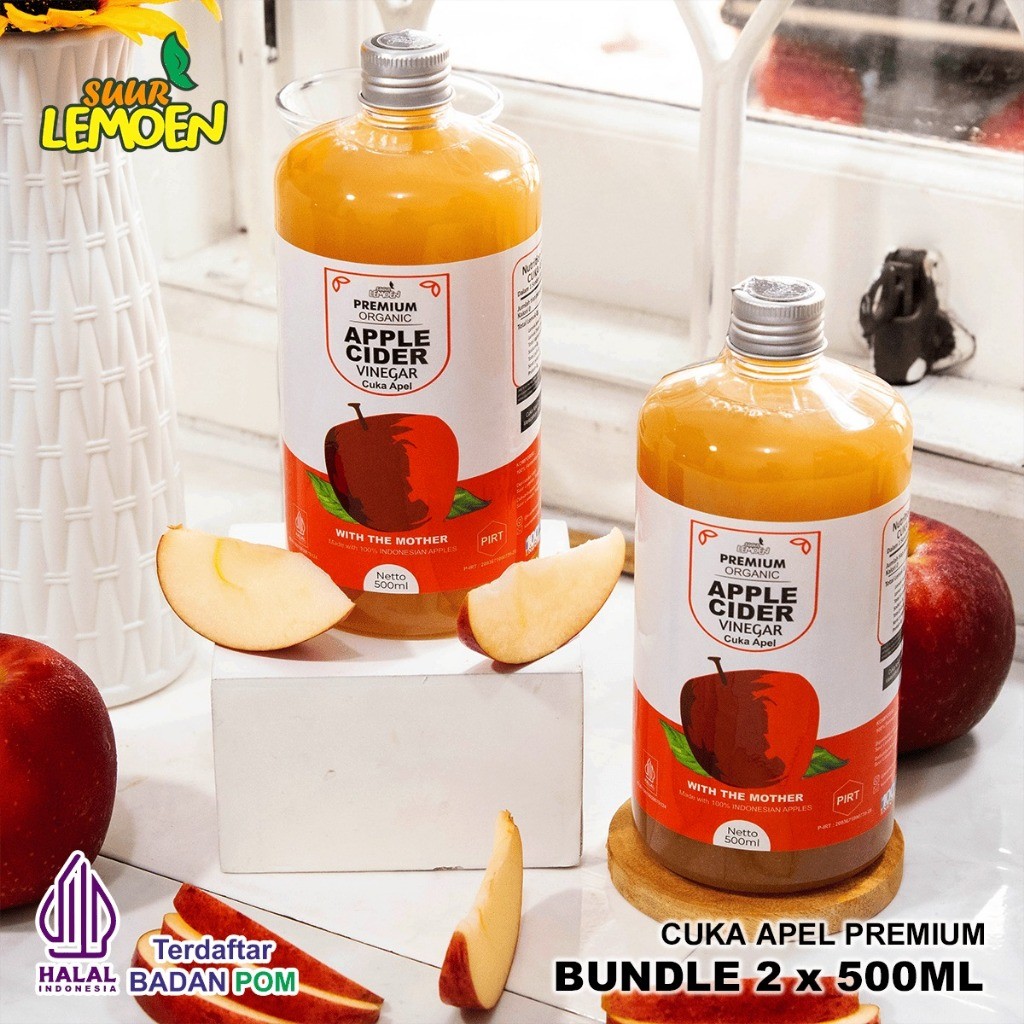 Jual Suur Lemoen Cuka Apel Vinegar With Mother 1 Liter Untuk Kesehatan ...