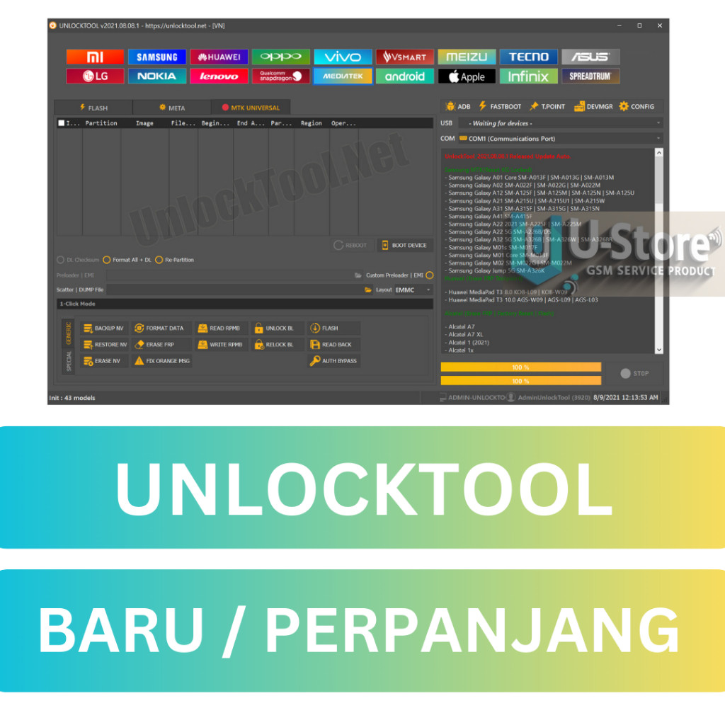 Jual Utool Unlocktool Software Baru/Perpanjang 3-12 Bulan | Shopee ...
