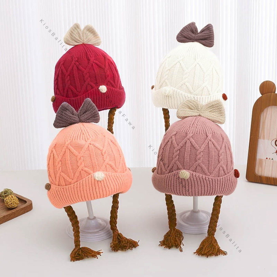 Jual Kupluk Beby Hazel uk Bayi sd 5 Tahun / Topi Rajut Ala Korea Anak ...