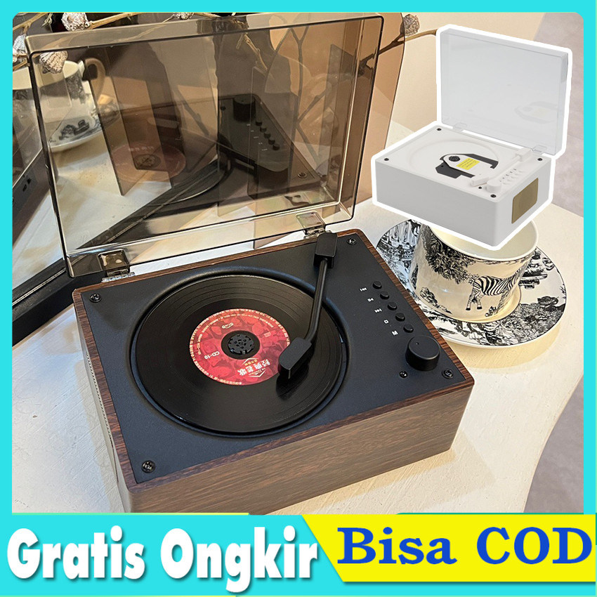 Jual Portable CD Player Bluetooth Pemuter CD - Retro Stereo Sound USB ...