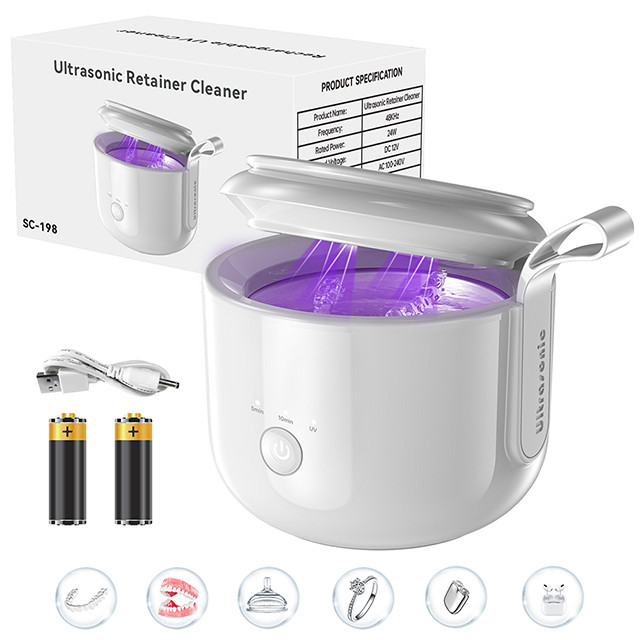 Jual New Ultrasonic Retainer Cleaner Machine 200ML with Battery USB ...