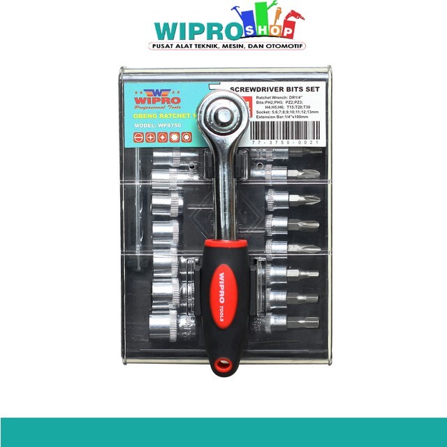 Jual Wipro Obeng Ratchet Set 21PCS WPS-750 | Shopee Indonesia