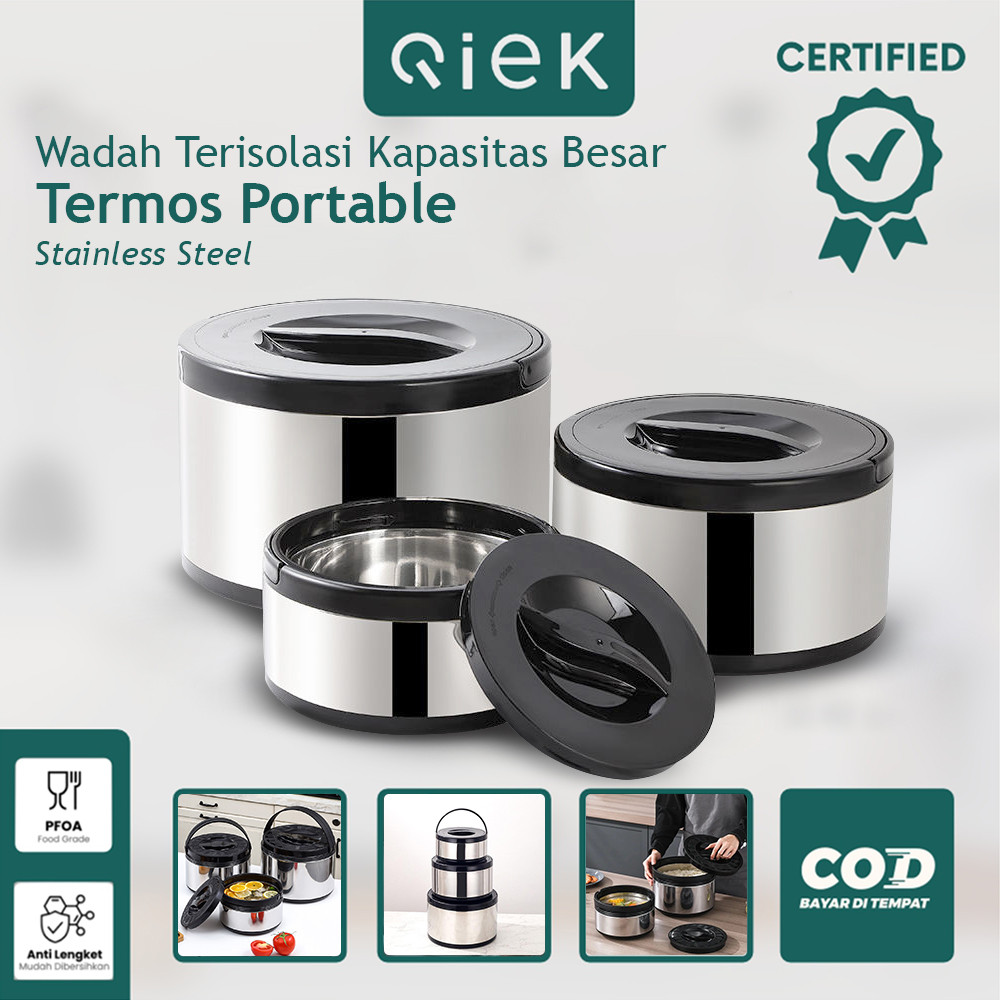 Jual Qiek Tempat Makan Stainless Termos Makanan Tahan Panas Wadah Saji ...
