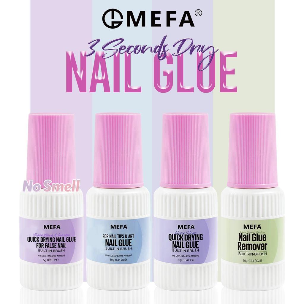 Jual 【Long Lasting+3s Dry】MEFA 10ml Quick Drying Nail Glue in New Soft ...