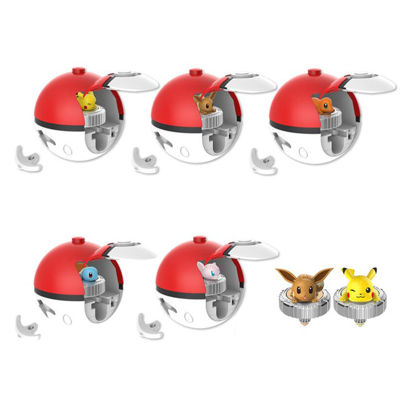 Jual Pokemon Figure Battle Spinning Top Pikachu Pokeball Charmander ...