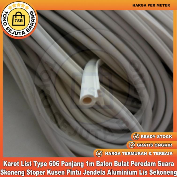 Jual Karet Type 606 Panjang 1m List Bulat Peredam Suara Skoneng Stoper ...