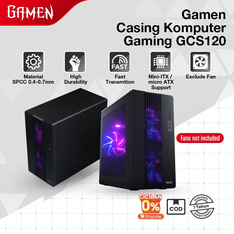 Jual GAMEN Casing PC Gaming GCS120 Transparant Tempered Glass PC Case ...