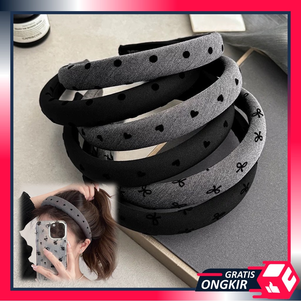 Jual Gratis Ongkir - F6709 Bando Wanita Motif Hati dan Pita Lucu ...