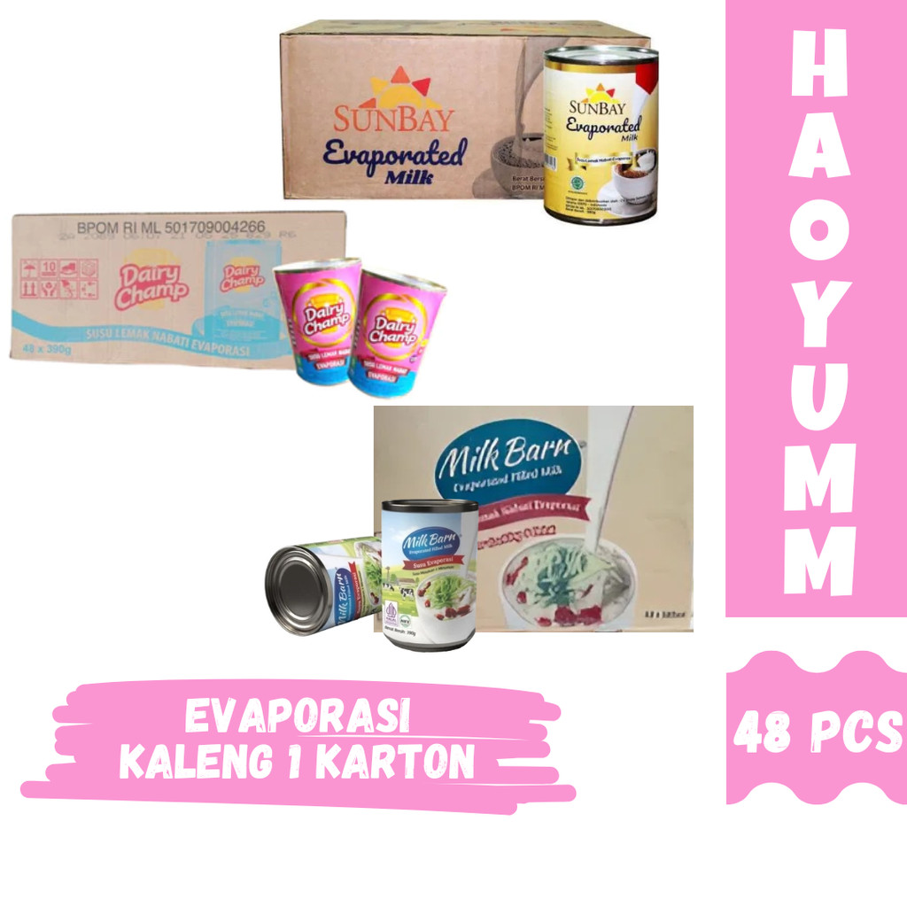 Jual Haoyumm Evaporasi Dairy Champ Milk Barn Sunbay 1 Karton Isi 48pcs ...