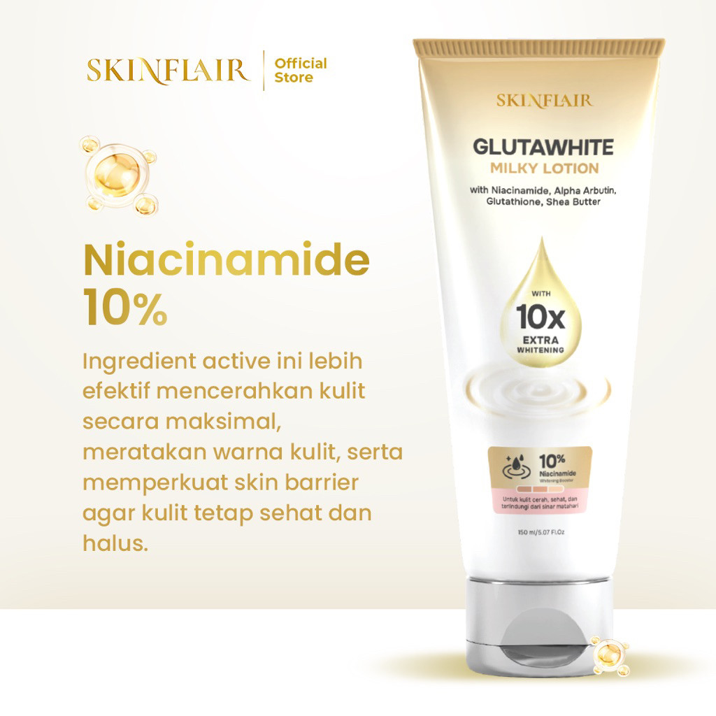 Jual NEW Glutawhite Milky Lotion 10% niacinamide + alpha arubutin ...