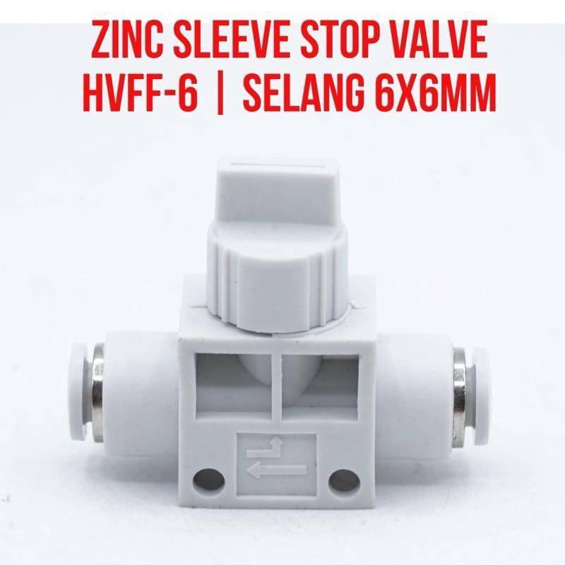 Jual HVFF-6 HVFF 6 mm Sambungan Konektor Pneumatik Stop Valve Keran ...