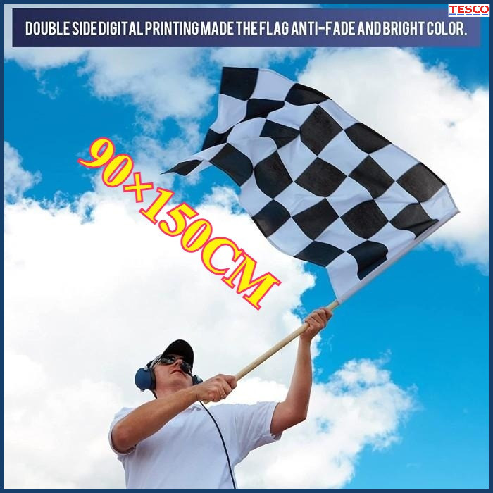 Jual Bendera Start Finish Starting Flag Lomba Balap Hitam Putih Bahan ...